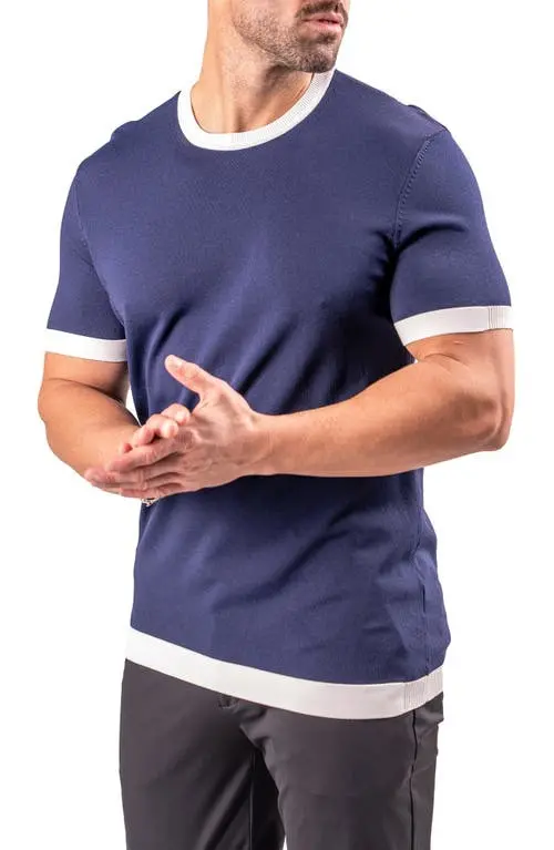 MACEOO Short Sleeve Ringer Sweater