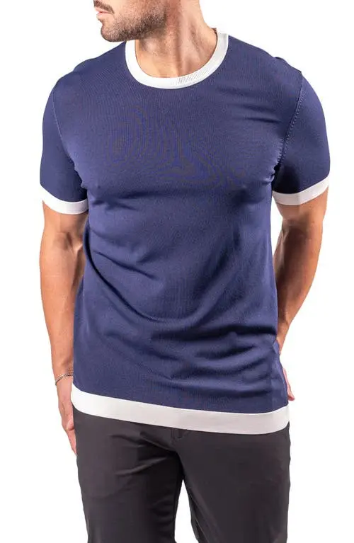MACEOO Short Sleeve Ringer Sweater
