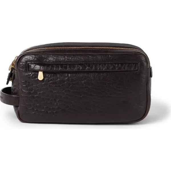 Brunello Cucinelli Grain Leather Beauty Case - Brown