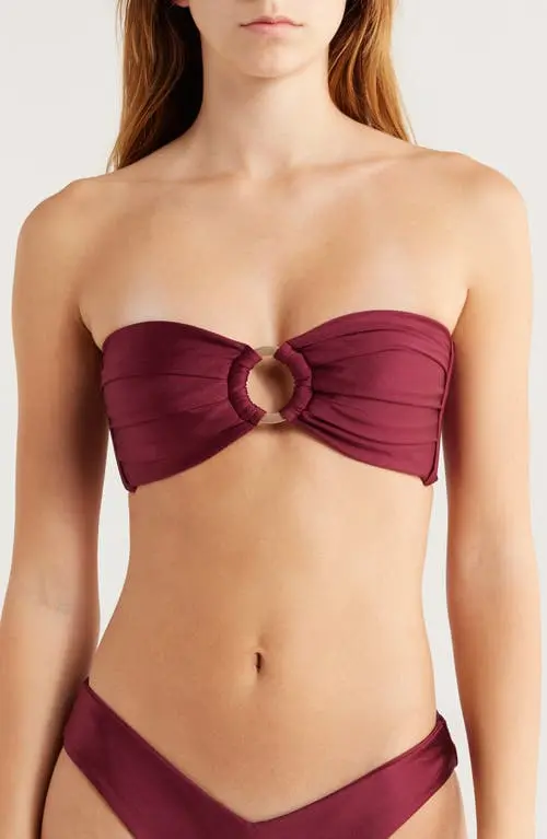 KULANI KINIS Strapless O-ring Bikini Top - Sangria