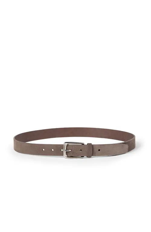 Brunello Cucinelli Reversed Calfskin Leather Belt - Taupe