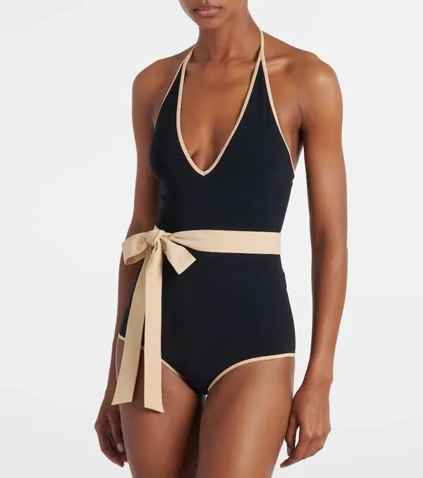 Valentino Garavani Escape Belted Swimsuit - Black