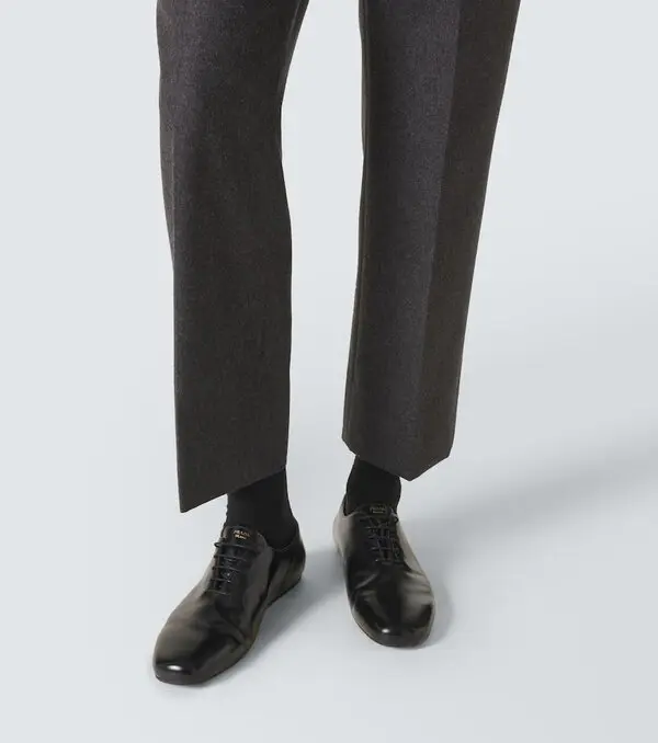 Prada Wool Flannel Cropped Straight Pants