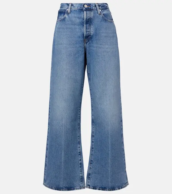 FRAME Loose Mid-rise Wide-leg Jeans - Blue