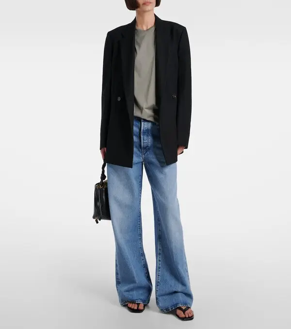 FRAME Loose Mid-rise Wide-leg Jeans - Blue