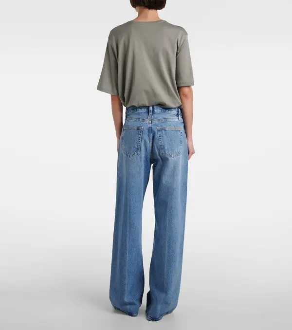 FRAME Loose Mid-rise Wide-leg Jeans - Blue