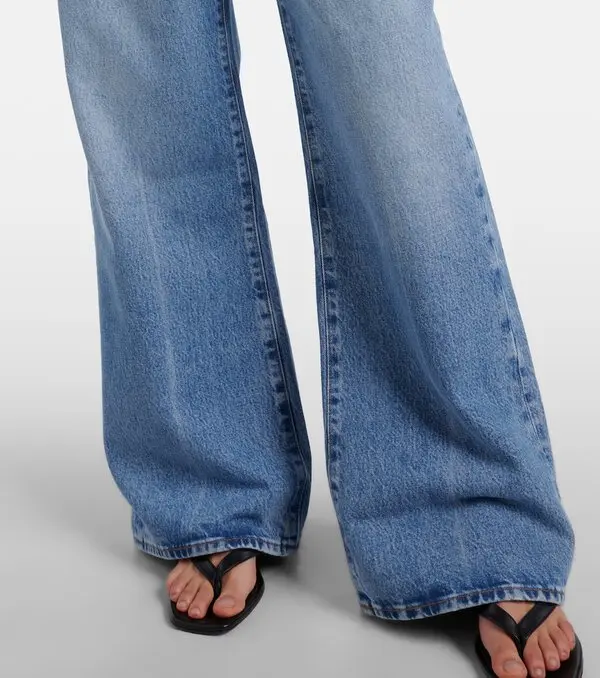 FRAME Loose Mid-rise Wide-leg Jeans - Blue