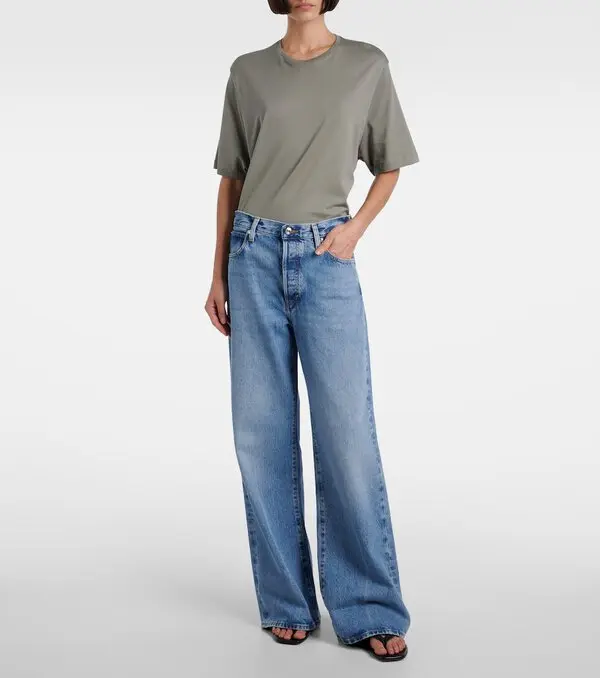 FRAME Loose Mid-rise Wide-leg Jeans - Blue