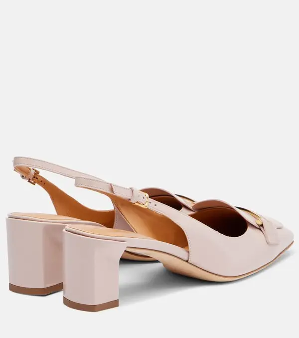 TOD'S Barretta 50 Leather Slingback Pumps - Neutrals