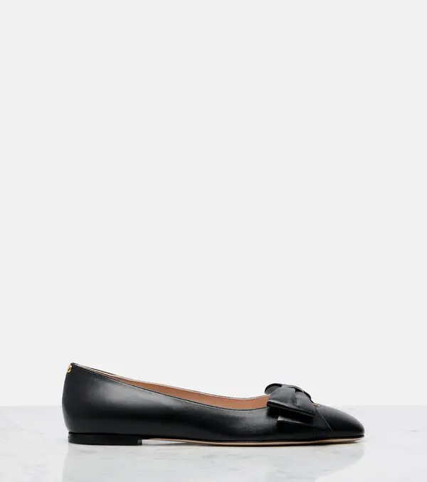 Valentino Garavani Bowow Leather Ballet Flats - Black