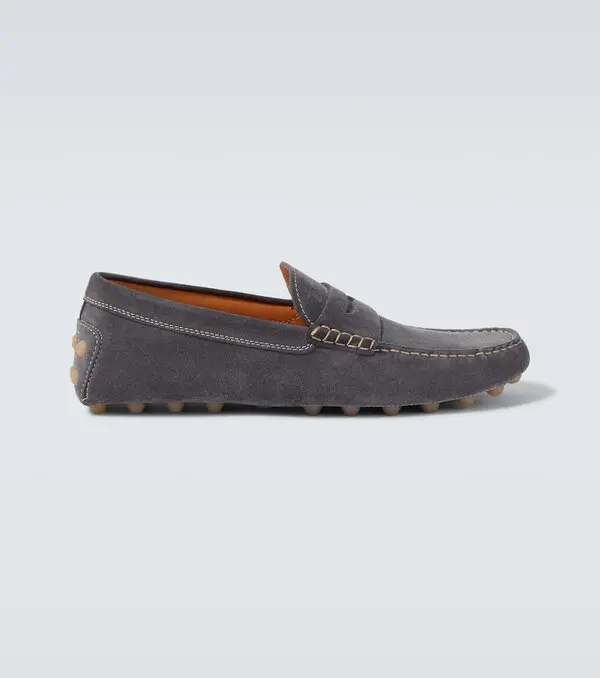 TOD'S Gommino Bubble Suede Driving Shoes - Grey