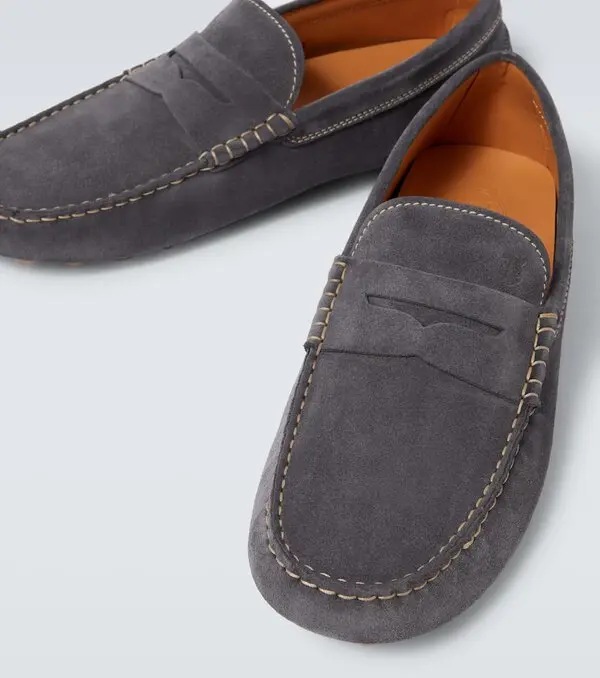TOD'S Gommino Bubble Suede Driving Shoes - Grey
