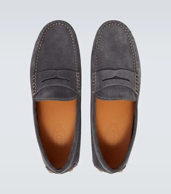 TOD'S Gommino Bubble Suede Driving Shoes - Grey