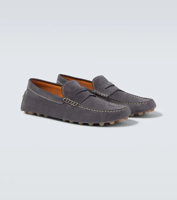 TOD'S Gommino Bubble Suede Driving Shoes - Grey