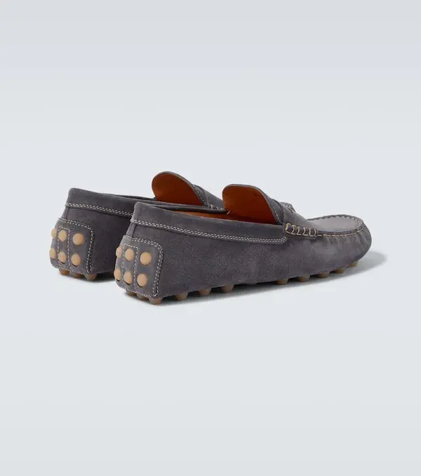 TOD'S Gommino Bubble Suede Driving Shoes - Grey