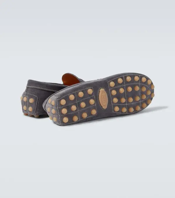 TOD'S Gommino Bubble Suede Driving Shoes - Grey
