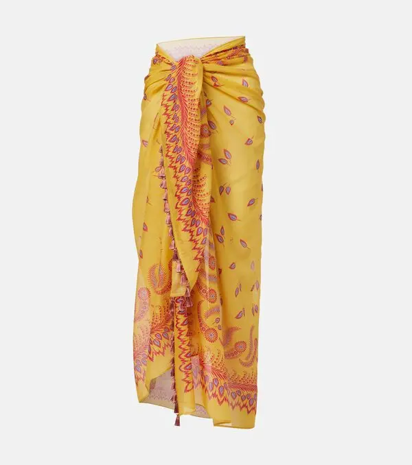 Valentino Garavani Printed Cotton Beach Cover-up - Yellow