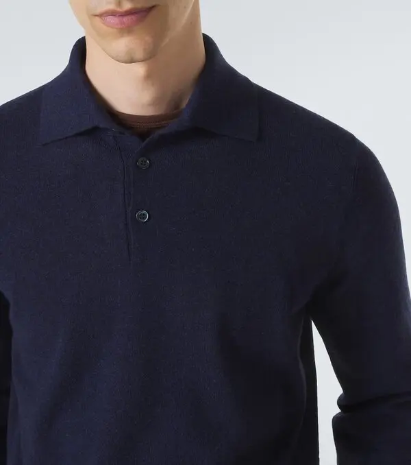 Brunello Cucinelli Cashmere Polo Sweater - Blue