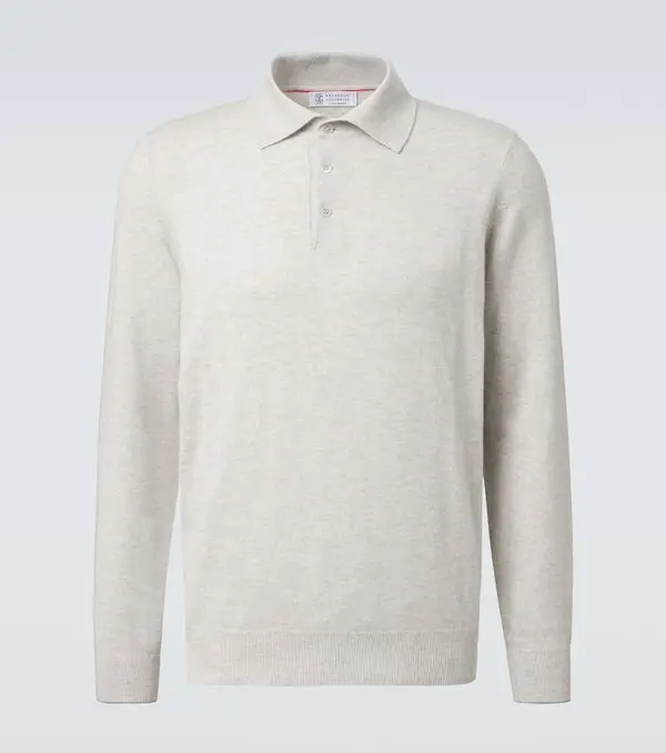 Brunello Cucinelli Cashmere Polo Sweater - Grey