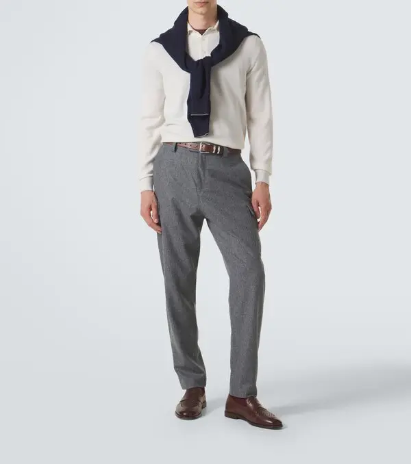 Brunello Cucinelli Cashmere Polo Sweater - White