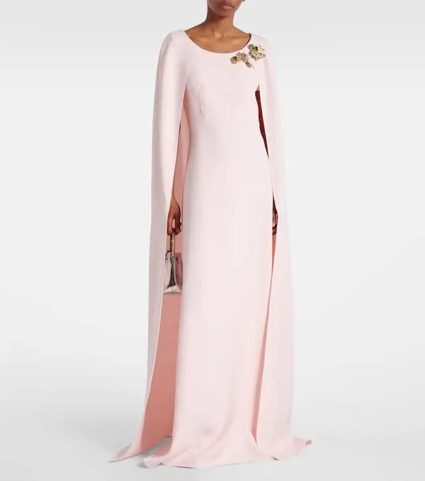 Safiyaa Yuna Caped Embellished Gown