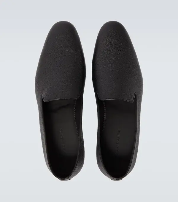 Manolo Blahnik Handmade Leather Loafers - Black