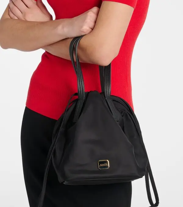 Khaite Rory Medium Leather-trimmed Bucket Bag - Black