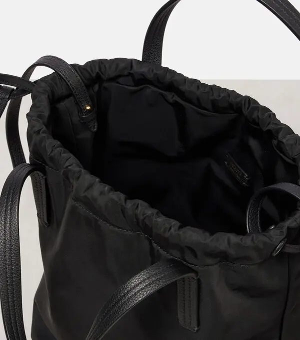 Khaite Rory Medium Leather-trimmed Bucket Bag - Black