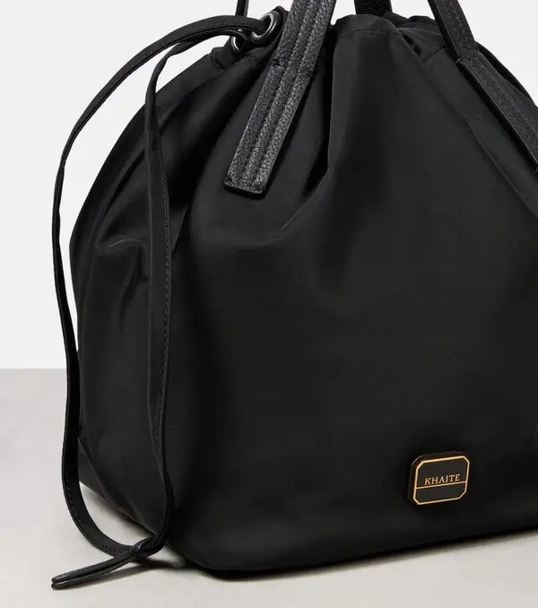 Khaite Rory Medium Leather-trimmed Bucket Bag - Black