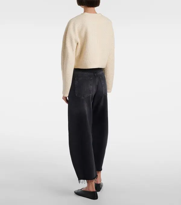 FRAME Trim Cropped Jacket - Beige