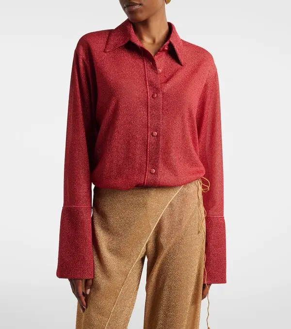 Oseree Lumière Metallic Shirt - Red