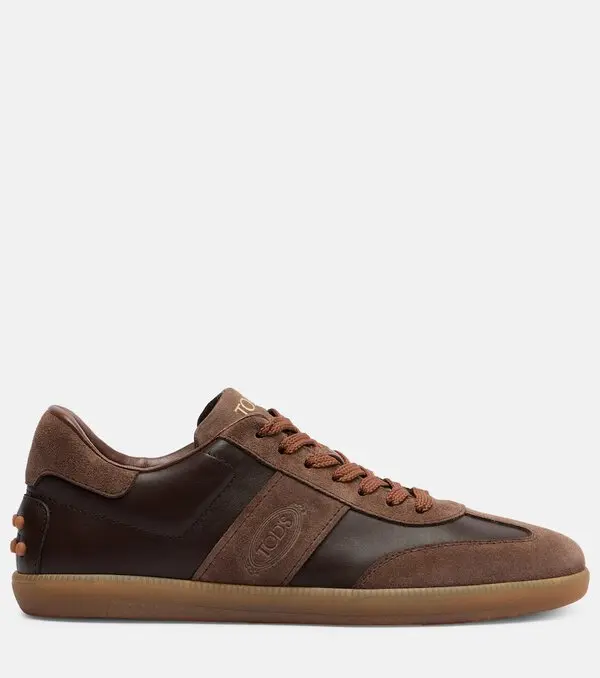 TOD'S Tabs Suede And Leather Sneakers - Brown