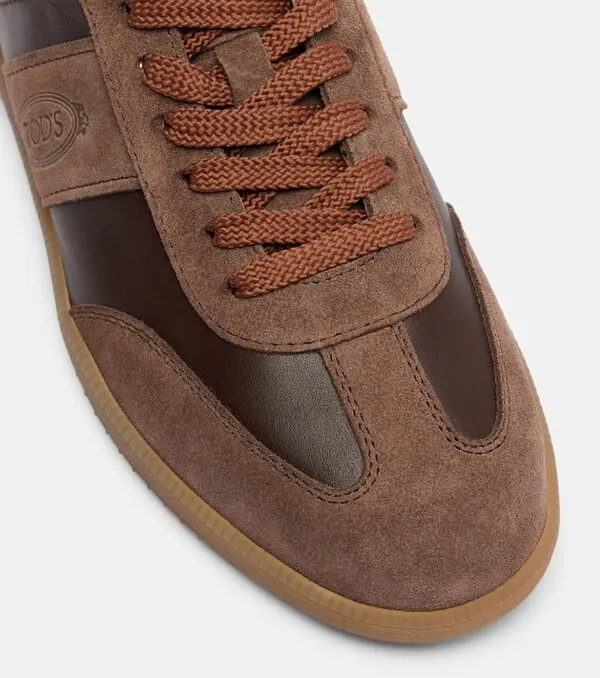 TOD'S Tabs Suede And Leather Sneakers - Brown