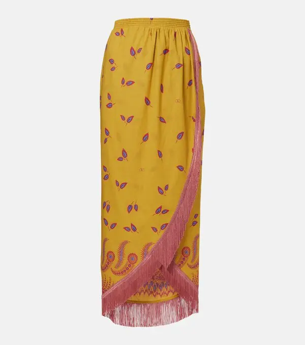 Valentino Garavani Printed Cotton Midi Skirt