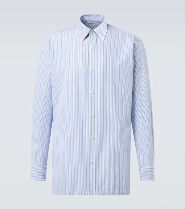 Charvet Striped Cotton Poplin Shirt - Blue