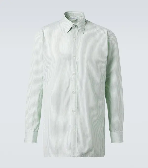 Charvet Striped Cotton Poplin Shirt - Green