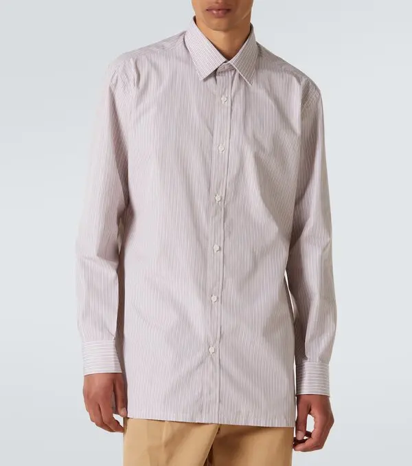 Charvet Striped Cotton Poplin Shirt - Pink