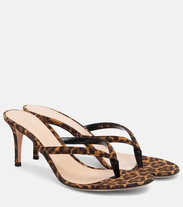 GIANVITO ROSSI Calypso 70 Thong Sandals - Brown