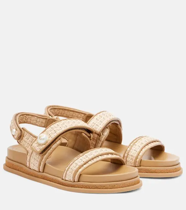 JIMMY CHOO Fayence Leather Sandals - Beige