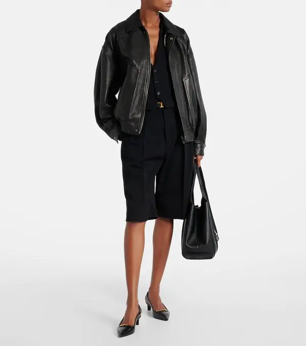 TOD'S Barretta 40 Leather Slingback Pumps - Black