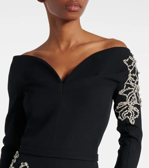 Safiyaa Linda Crystal-embellished Midi Dress