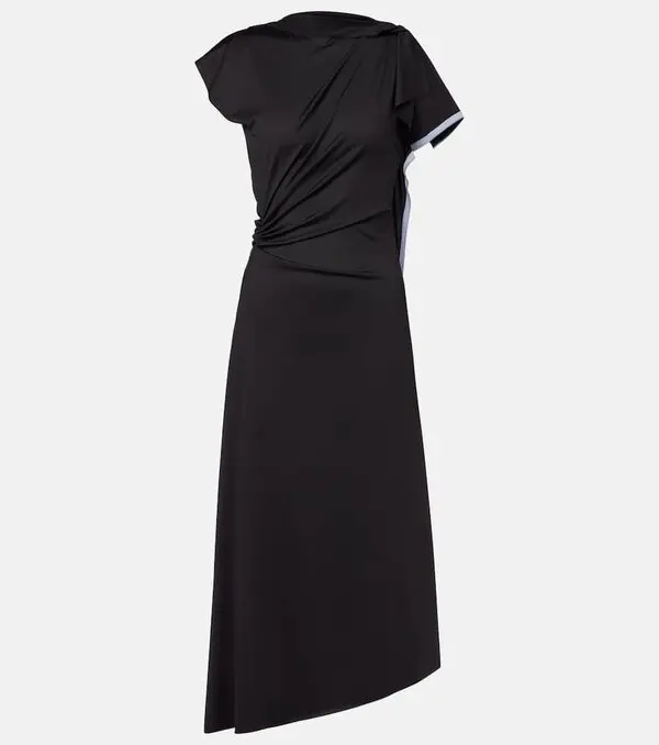 Victoria Beckham Draped Asymmetric Midi Dress - Black