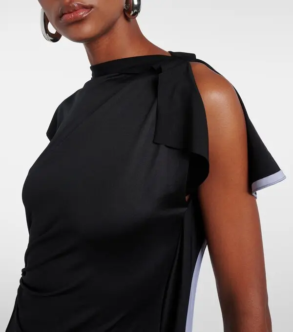 Victoria Beckham Draped Asymmetric Midi Dress - Black