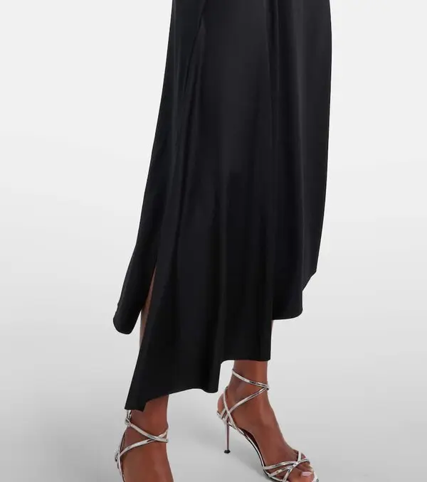 Victoria Beckham Draped Asymmetric Midi Dress - Black