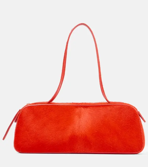 Khaite Simona Small Calf Hair Shoulder Bag - Orange