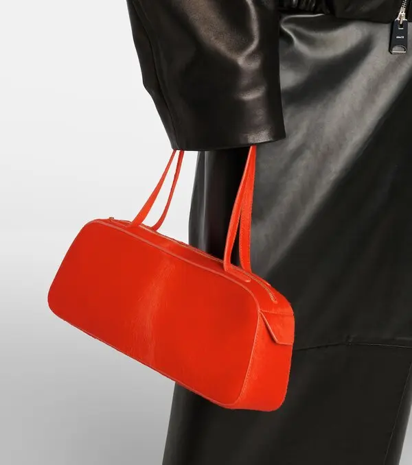 Khaite Simona Small Calf Hair Shoulder Bag - Orange