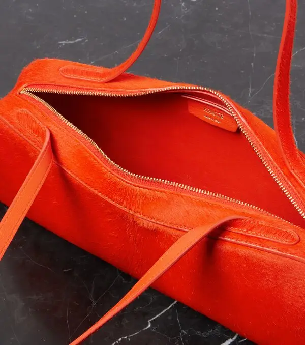 Khaite Simona Small Calf Hair Shoulder Bag - Orange