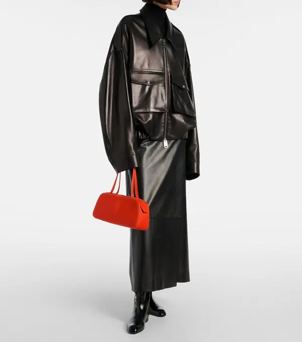 Khaite Simona Small Calf Hair Shoulder Bag - Orange