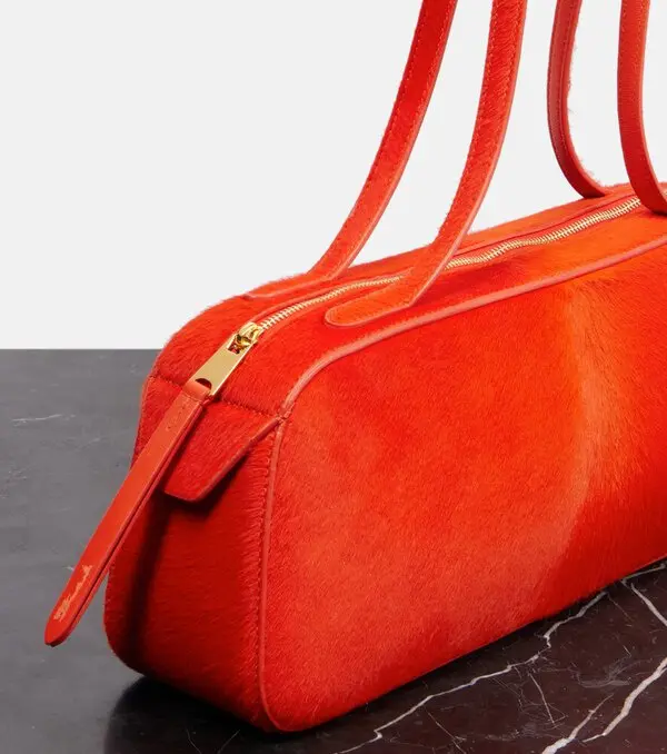Khaite Simona Small Calf Hair Shoulder Bag - Orange