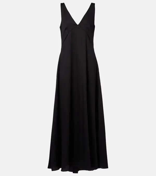 LESET Yoko Cotton Maxi Dress - Black